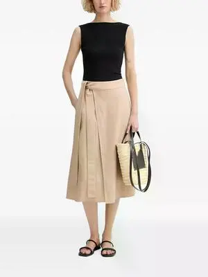 Marc O'polo Belted Wrap Midi Skirt - Neutrals