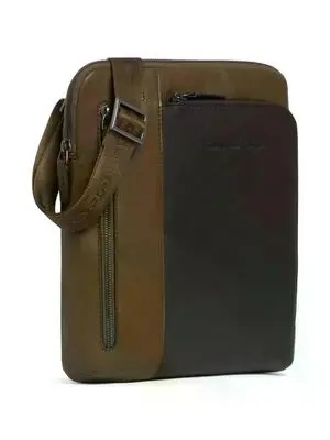 PIQUADRO Leather Panelled Messenger Bag