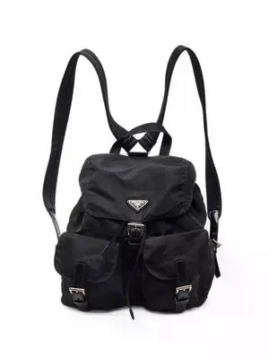 Prada Double Pocket Backpack - Black