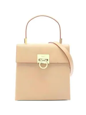 FERRAGAMO 2010s Gancini Flip-lock Tote Bag - Neutrals