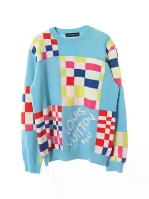 LOUIS VUITTON 2000s Distorted Damier Sweater