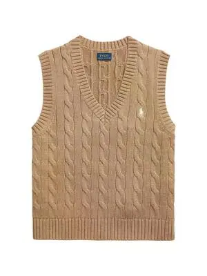 Polo Ralph Lauren Cable-knit V-neck Vest - Neutrals
