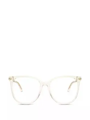 JIMMY CHOO Transparent Square-frame Glasses - Neutrals