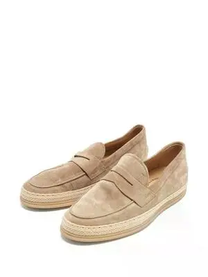 TOD'S Suede Penny Loafers - Neutrals