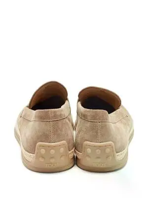 TOD'S Suede Penny Loafers - Neutrals