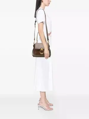 Chloé 2020 Small Calfskin And Suede Tess Day Satchel - Brown