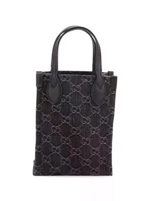 Gucci Vertical Gg Denim Mini Tote Bag