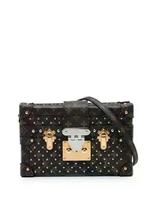LOUIS VUITTON 2013 Monogram Studded Petite Malle Crossbody Bag - Brown