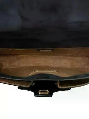 Fendi 2000-2010 Textured Patent F3 Secret Code Satchel