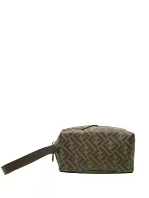 Fendi 2023-2026 Zucca Canvas Toiletry Case Clutch Bag - Brown
