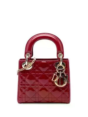 Dior 2013 Mini Patent Cannage Lady Satchel - Red