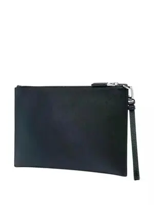 Prada 2013-2026 Saffiano Logo Clutch Bag - Black