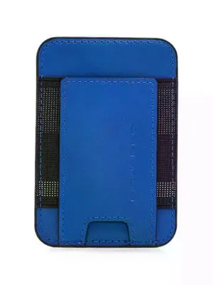 PIQUADRO Magsafe® Logo-debossed Leather Cardholder - Blue