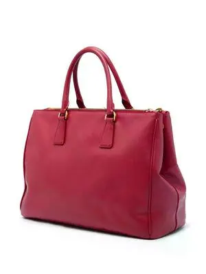 Prada 2013-2026 Large Saffiano Lux Galleria Double Zip Tote Bag - Red