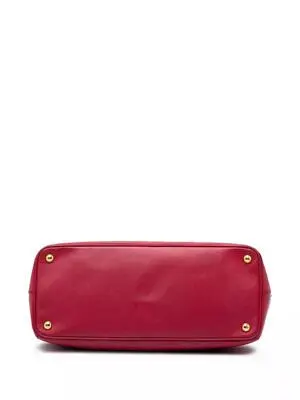 Prada 2013-2026 Large Saffiano Lux Galleria Double Zip Tote Bag - Red