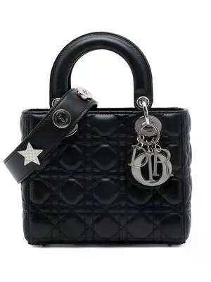 Dior 2017 Small Lambskin Cannage My Abcdior Lady Satchel - Black