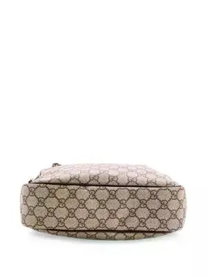 Gucci Front Zip Messenger Gg Coated Canvas Medium Crossbody Bag