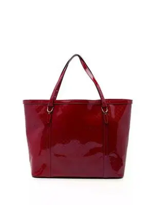 Gucci 2016-2026 Microguccissima Patent Nice Tote Bag - Red
