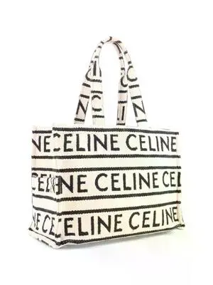 Celine Cabas Thais Logo All Over Textile Large Tote Bag - Neutrals