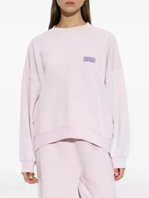 American Vintage Plizzy Logo-print Sweatshirt - Pink