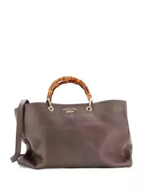 Gucci Bamboo Shopper Leather Large Tote Bag