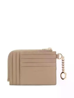 PIQUADRO Leather Keychain Card Holder - Neutrals