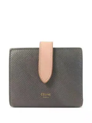 Celine Small Strap Leather Wallet - Grey
