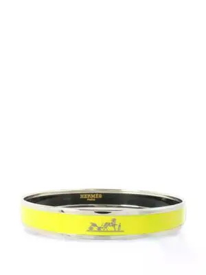 Hermès Pm Caleche Enamel Bangle - Silver