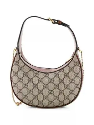 Gucci Interlocking G Patch Half Moon Gg Coated Canvas Mini Hobo Bag