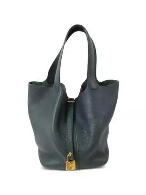 Hermès 2020 Mm Picotin Clemence Tote Bag - Blue