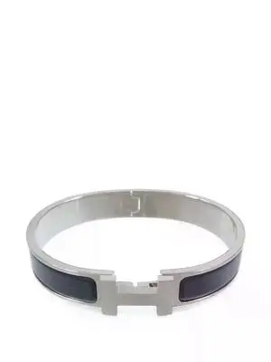 Hermès Clic H Enamel Bracelet - Silver