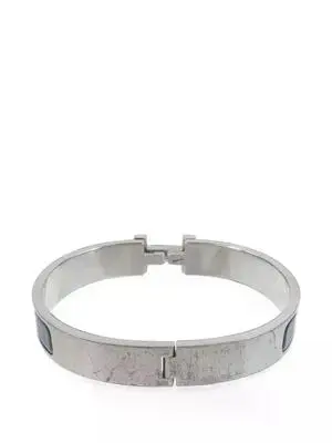 Hermès Clic H Enamel Bracelet - Silver