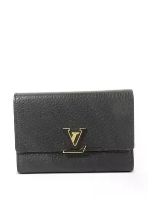 LOUIS VUITTON Capucines Taurillon Leather Wallet - Black