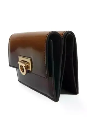 FERRAGAMO Wanda Gancini Compact Wallet - Brown