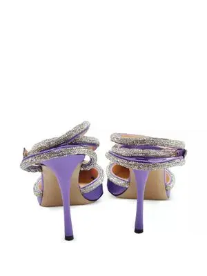 Mach & Mach Crystal-embellished Ankle-strap Pumps - Purple