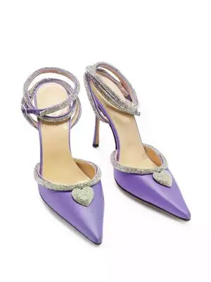 Mach & Mach Crystal-embellished Ankle-strap Pumps - Purple