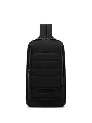 PIQUADRO Logo-plaque Convertible Messenger Bag - Black