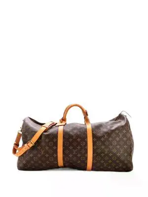 LOUIS VUITTON Keepall Bandouliere Bag Monogram Canvas 60 Travel Bag - Brown