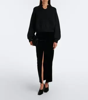 Khaite Cropped Cashmere Sweater - Black