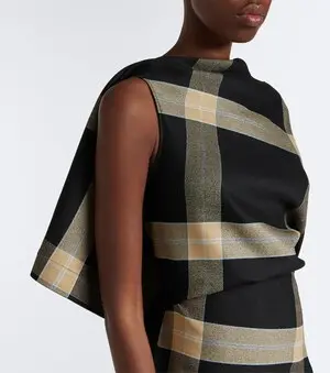 Loewe Caped Checked Minidress