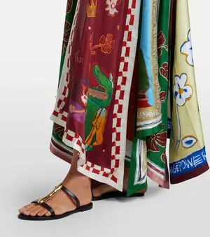 ALEMAIS Alémais X Mlak Tangible Love Printed Silk Midi Dress