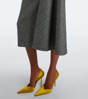 Erdem Bow-detail Herringbone Draped Midi Dress