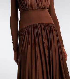 Roland Mouret Embellished Gathered Jersey Maxi Dress