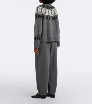 Arch4 Hayden Knitted Cashmere Barrel-leg Pants - Grey