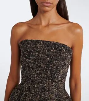 Magda Butrym Bouclé Wool And Cashmere-blend Bustier Dress
