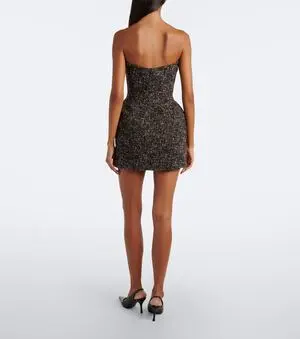 Magda Butrym Bouclé Wool And Cashmere-blend Bustier Dress