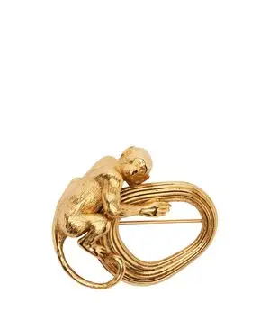 Khaite Monkey 18kt -plated Brass Brooch - Gold