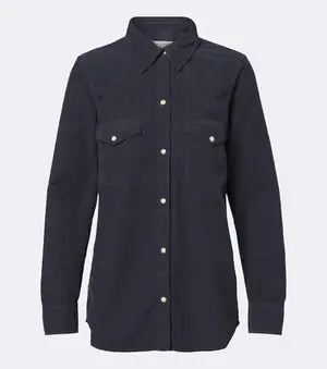 NILI LOTAN Travis Cotton Corduroy Shirt - Blue