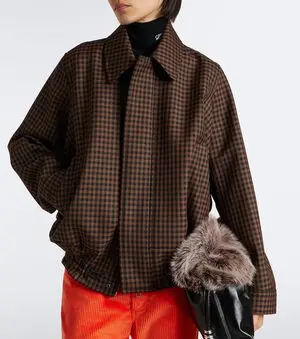 Loewe Checked Wool Blouson Jacket