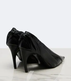 Khaite Eve Draped Leather Pumps - Black